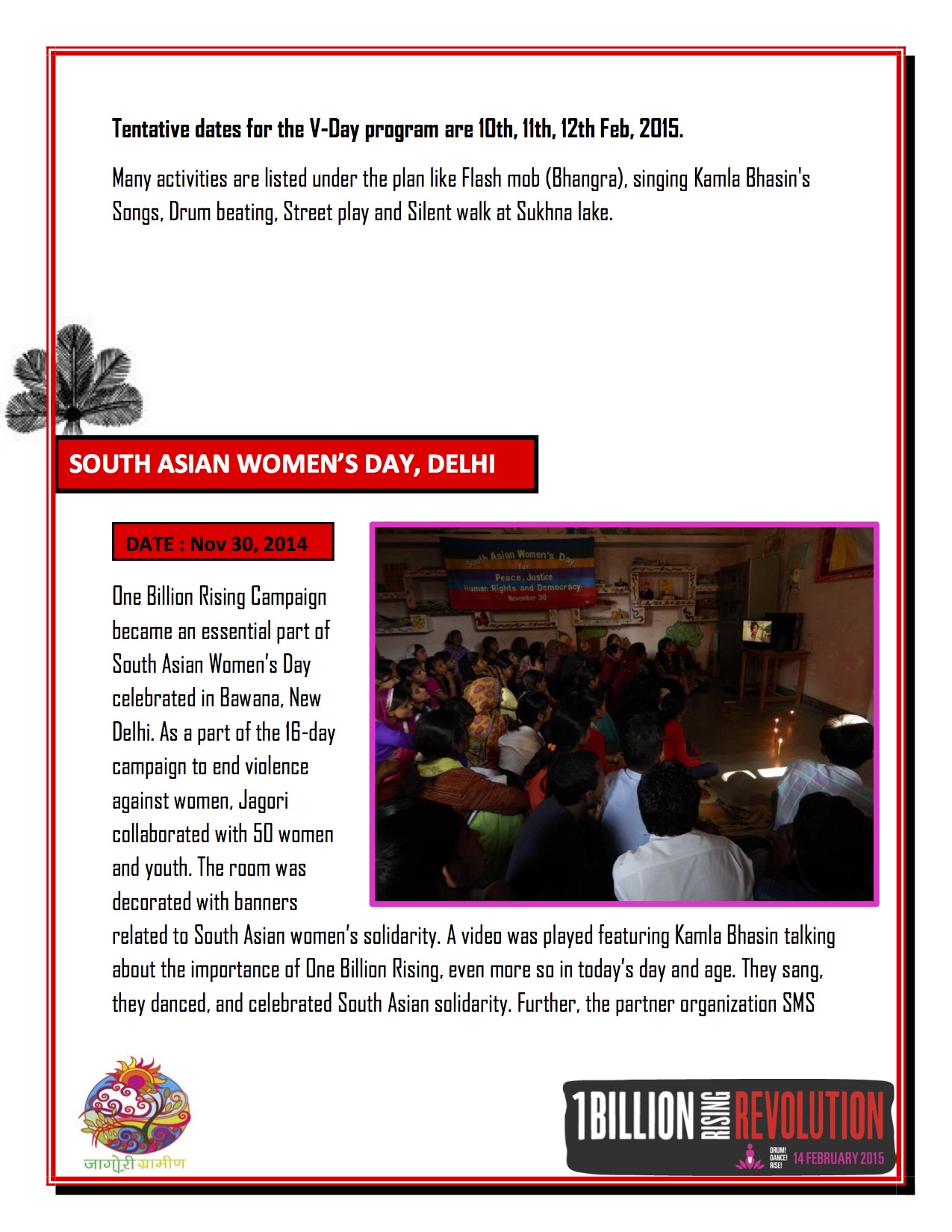 India’s Official One Billion Rising Newsletter 2014-2015